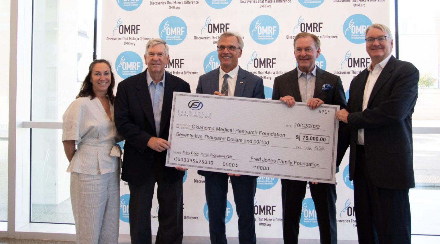 Fred Jones Family Foundation awards $75,000 grant to OMRF
